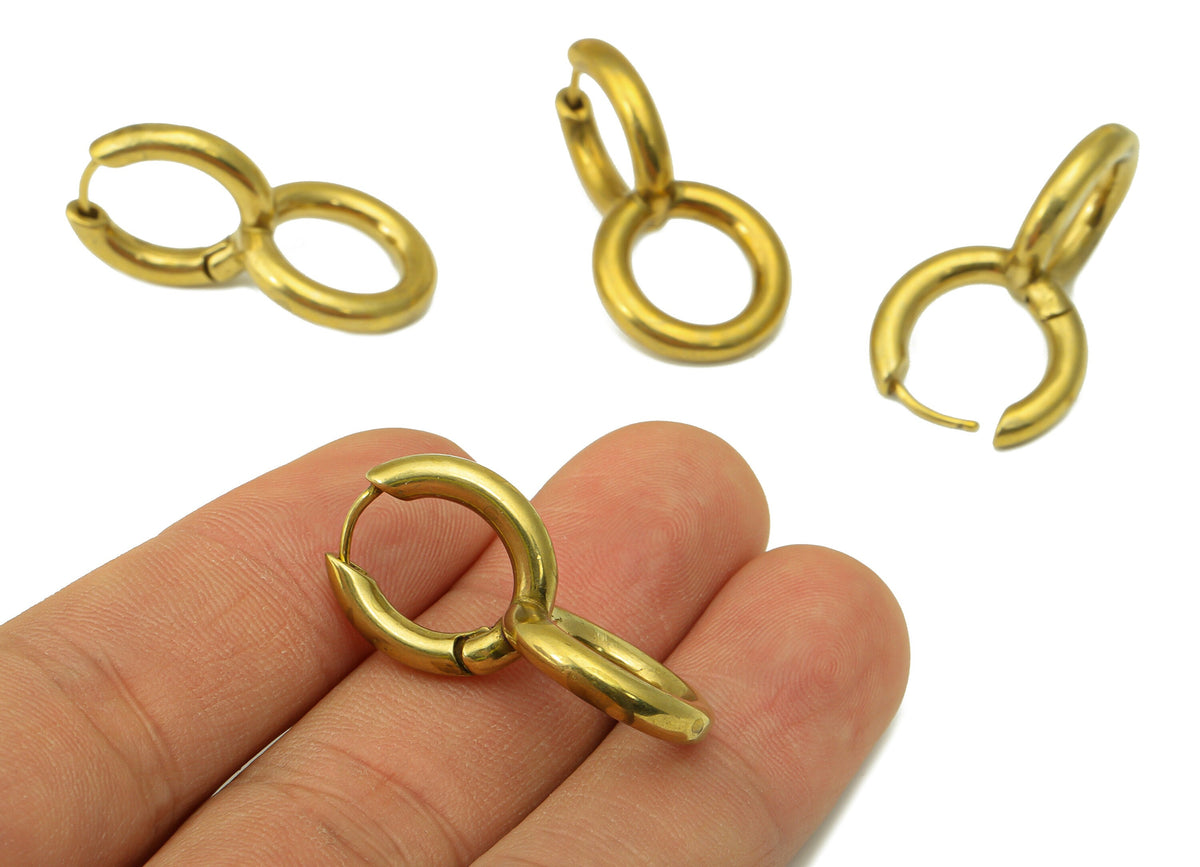 Brass Round Earring Clasp Raw Brass Hoop Clasp Brass Link Huggie H