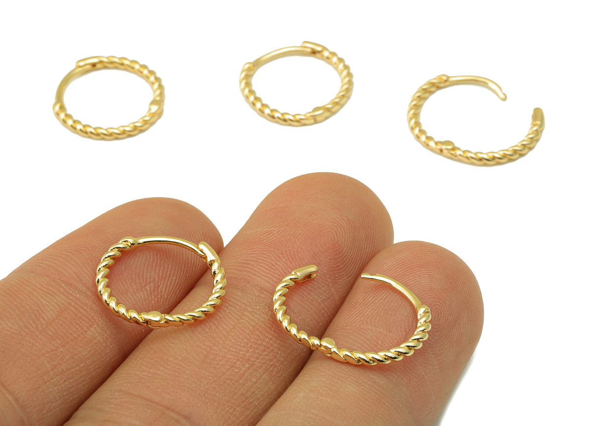 Brass Twisted Hoop Earring Clasp Brass Twist Chain Round Hoop Clasp