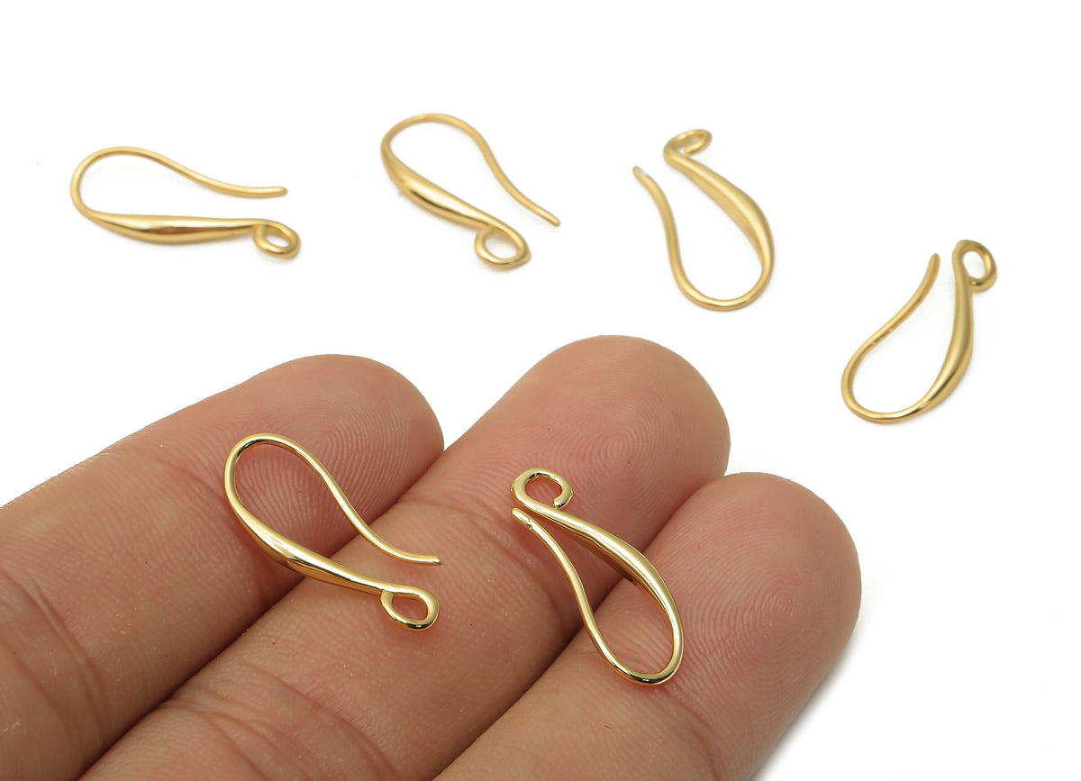 Brass Earrings Wire - Gold plated Hook Earrings - Earring Wire - Ear H ...
