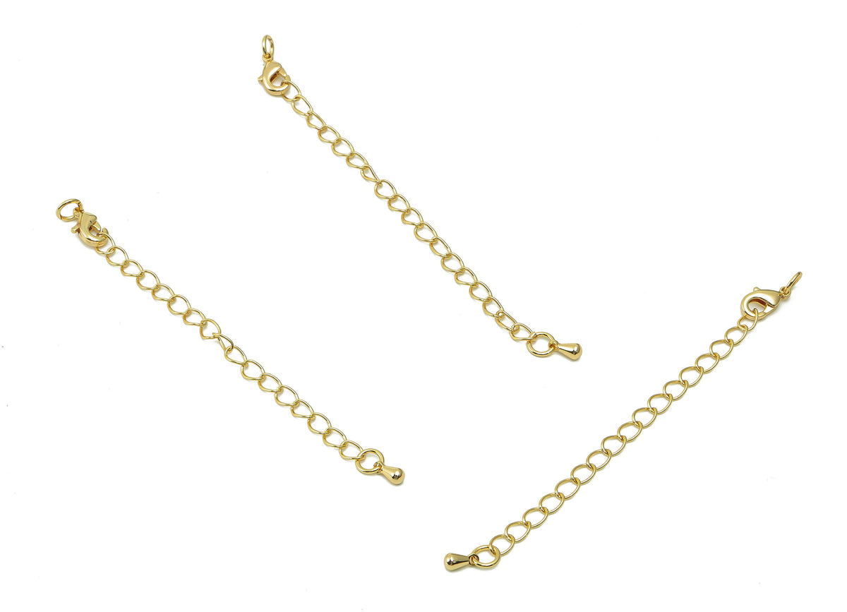 Brass Drop Curb Chain Clasp - Gold Teardrop Connector - Parrot Clasp ...