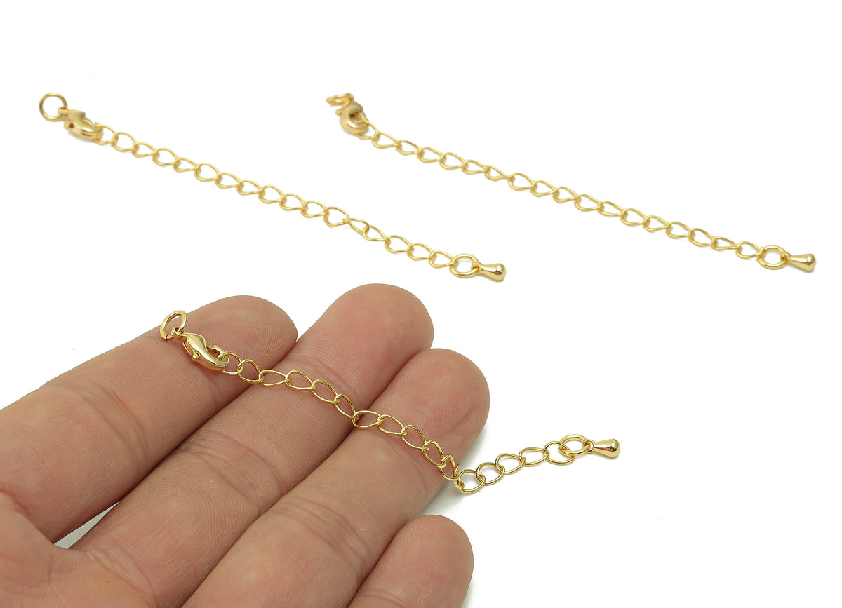 Brass Drop Curb Chain Clasp - Gold Teardrop Connector - Parrot Clasp ...