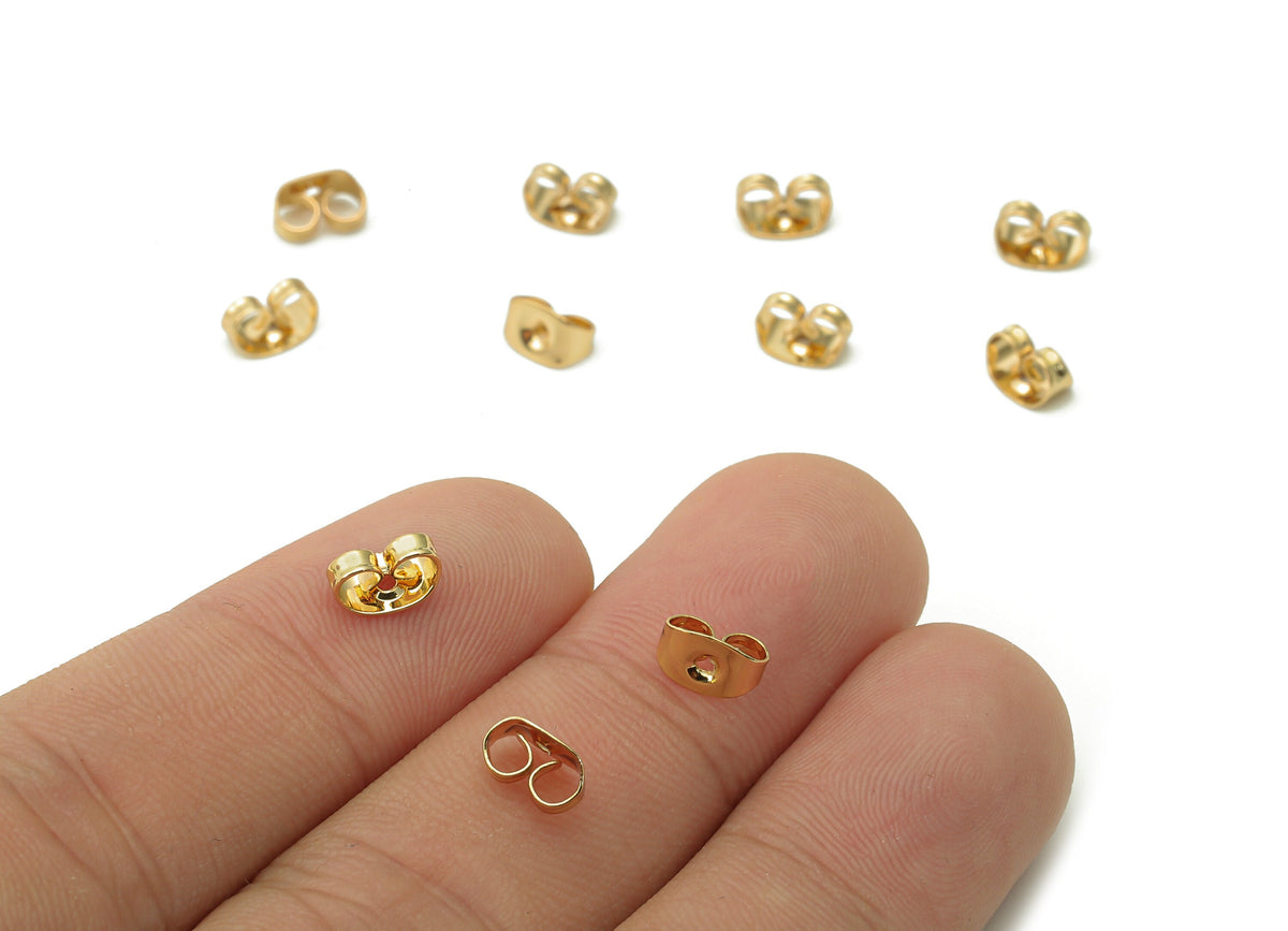 Brass Stud Earring Back Stopper - Earring Post Nuts Stopper - Earring ...
