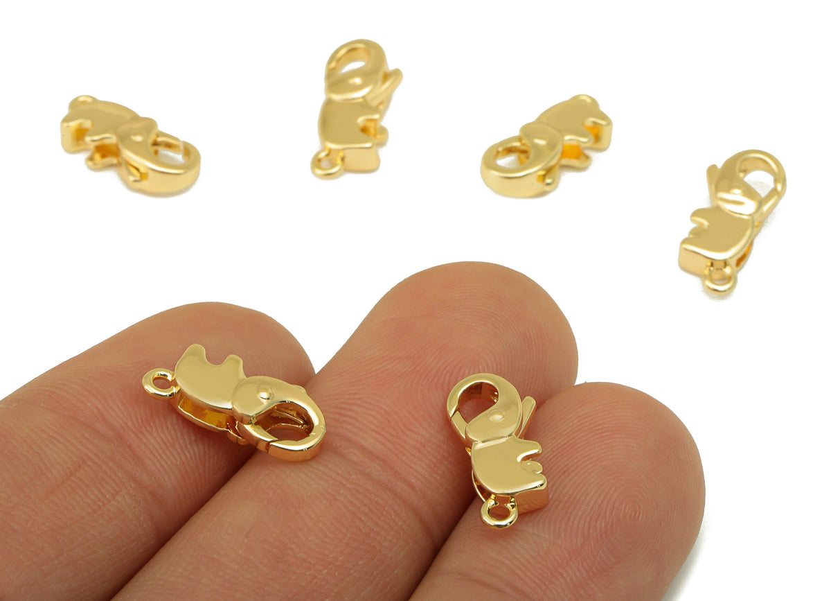 Brass Lobster Clasp - Brass Elephant Clasp -Gold Mini Animal Clasp - F ...